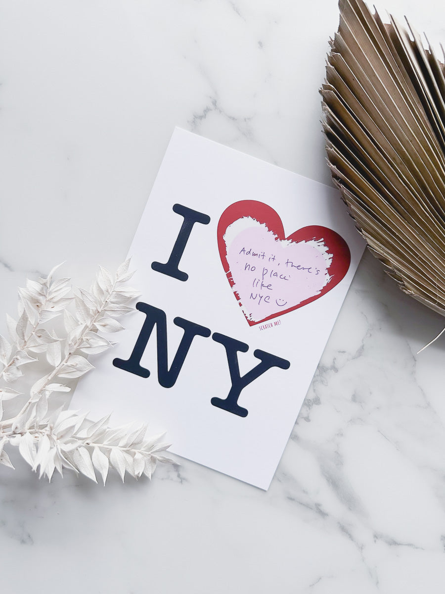 I Love New York | Heart Scratch-Off Notecard – Sandesa